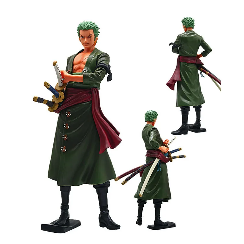 28cm-One-Piece-Anime-Figure-GK-Roronoa-Zoro-Standing-Three-blade-Manga ...