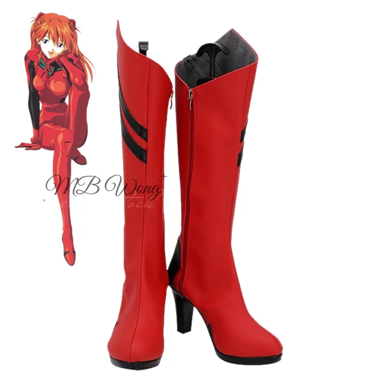 Zapatos-de-Cosplay-de-Anime-EVA-Asuka-Langley-Soryu-juego-de-botas ...