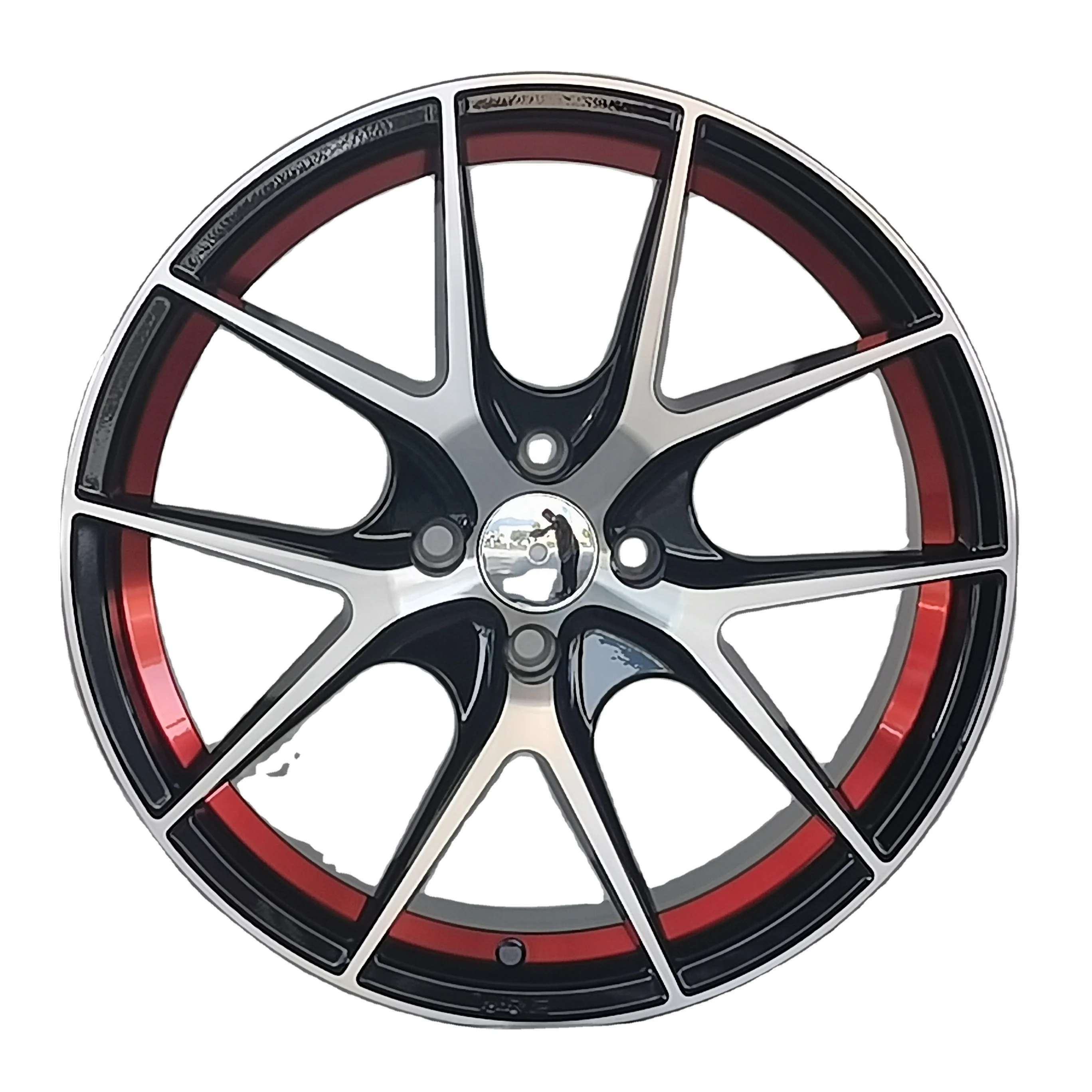 Jantes-de-alum-nio-do-carro-do-passageiro-Preto-com-borda-vermelha-4-5 ...