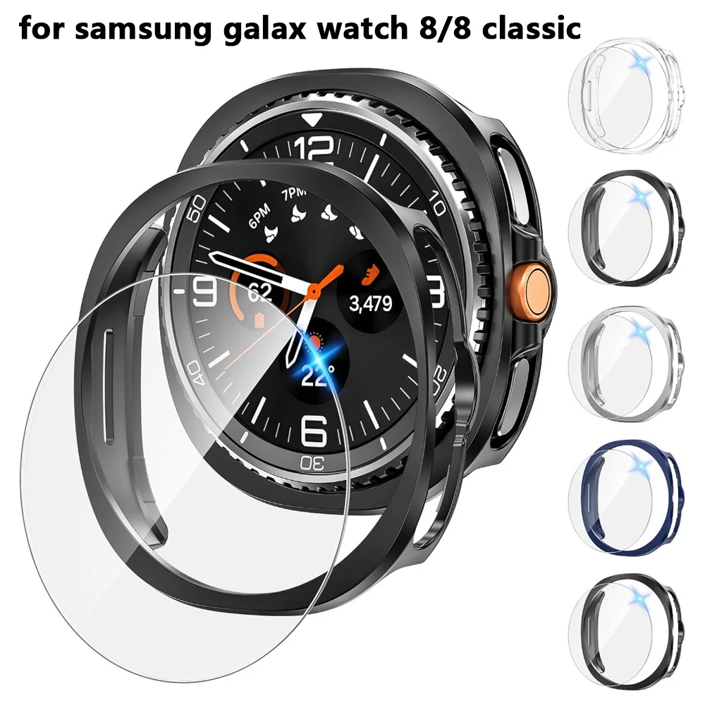 Tempered Glass +Cover for Samsung Galaxy Watch 8 Calssic Case+Screen ...