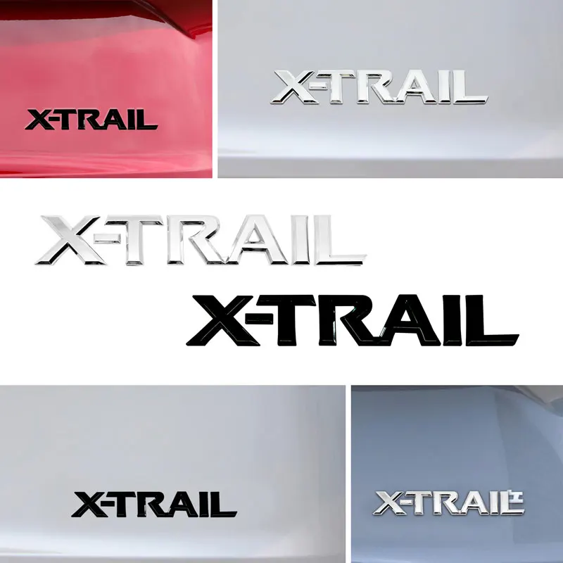 Auto-Exterior-ABS-Plastic-Black-Silver-X-TRAIL-XTRAIL-Letter-Logo ...