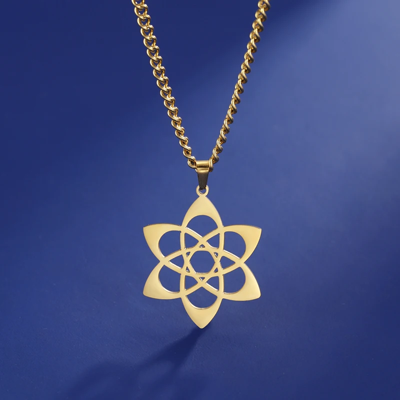 LIKGREAT Chakra Lotus Flower Star of David Hebrew Pendant Necklace ...