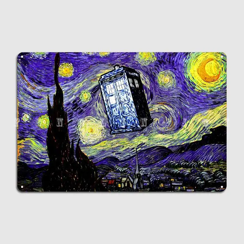 Tardis Starry Night Poster