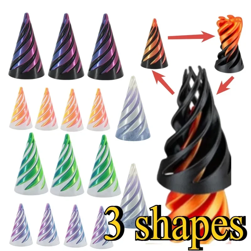 3D-Printed-Spiral-Cone-Toy-Impossible-Pyramid-Passthrough-Sculpture ...