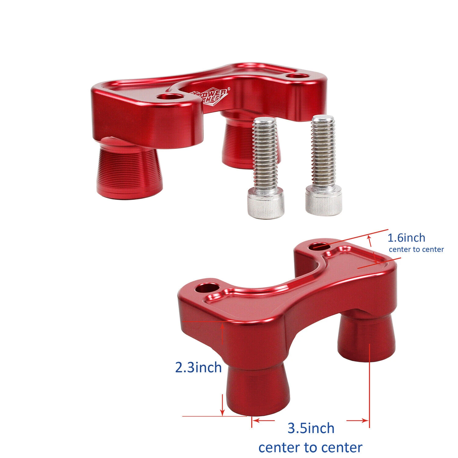 Red Handlebar Riser Adapter For Harley Street Bob Low Rider FXLRS FXRST ...