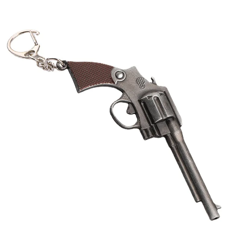 8CM Game Alloy Tactical Pistol Model Revolver Keychain Weapon Decor ...