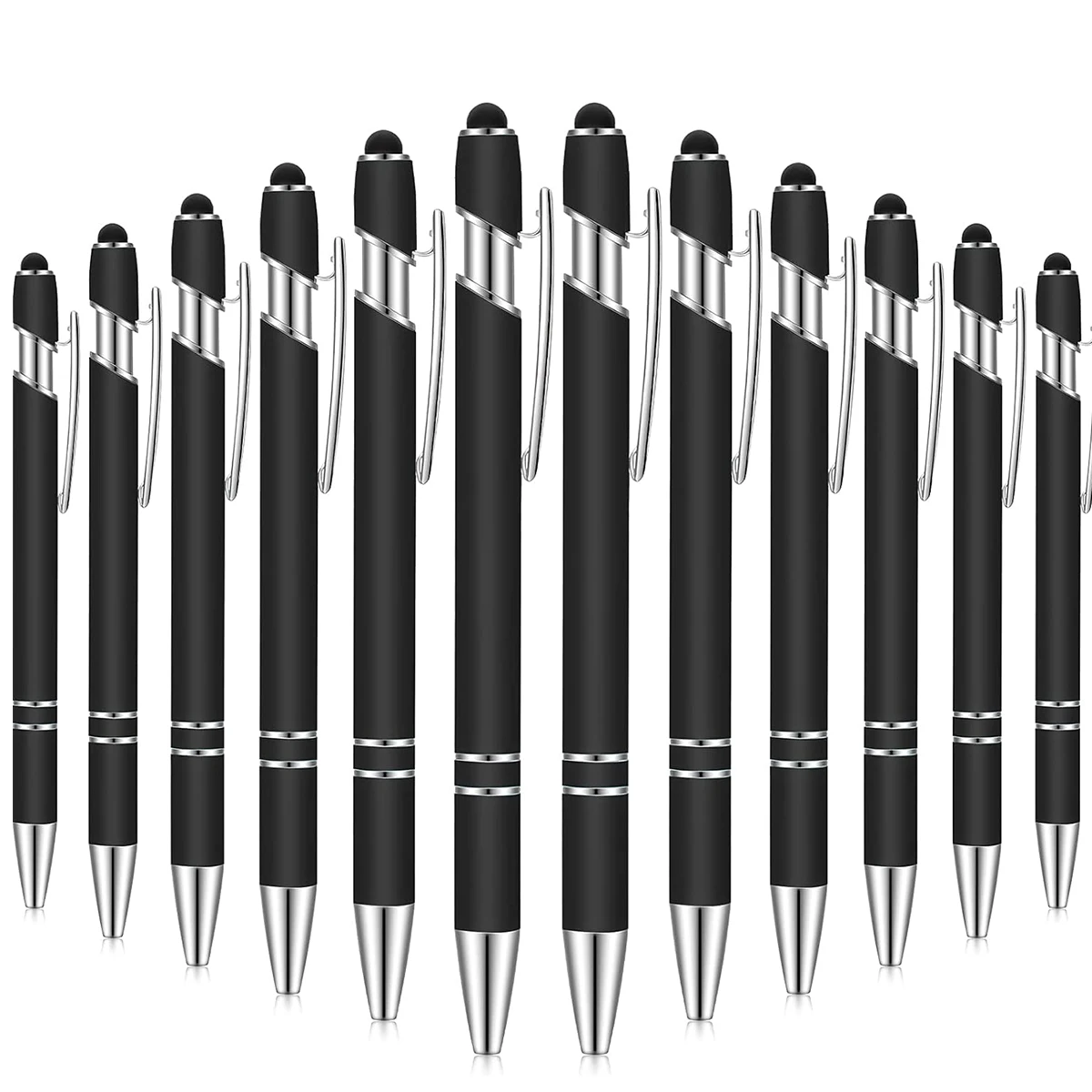 12 Pcs of Metal Aluminum Handle Push Pen Simple Can be Used for Writing ...