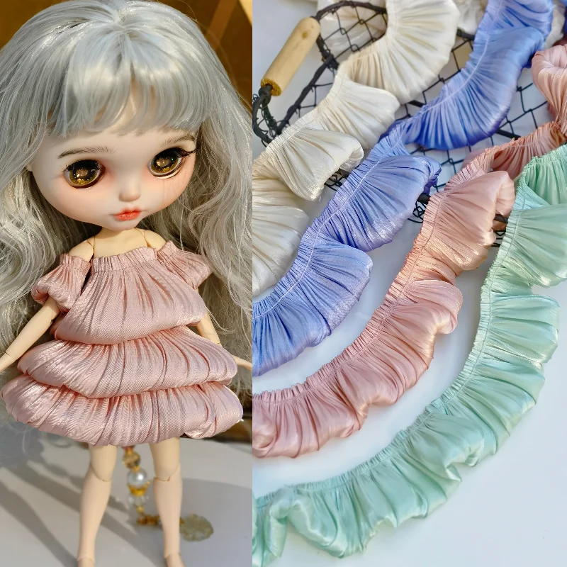 Multicolor-Soft-Satin-Lace-Fabric-Ribbon-Dolls-Clothes-Ruffle-Trim ...