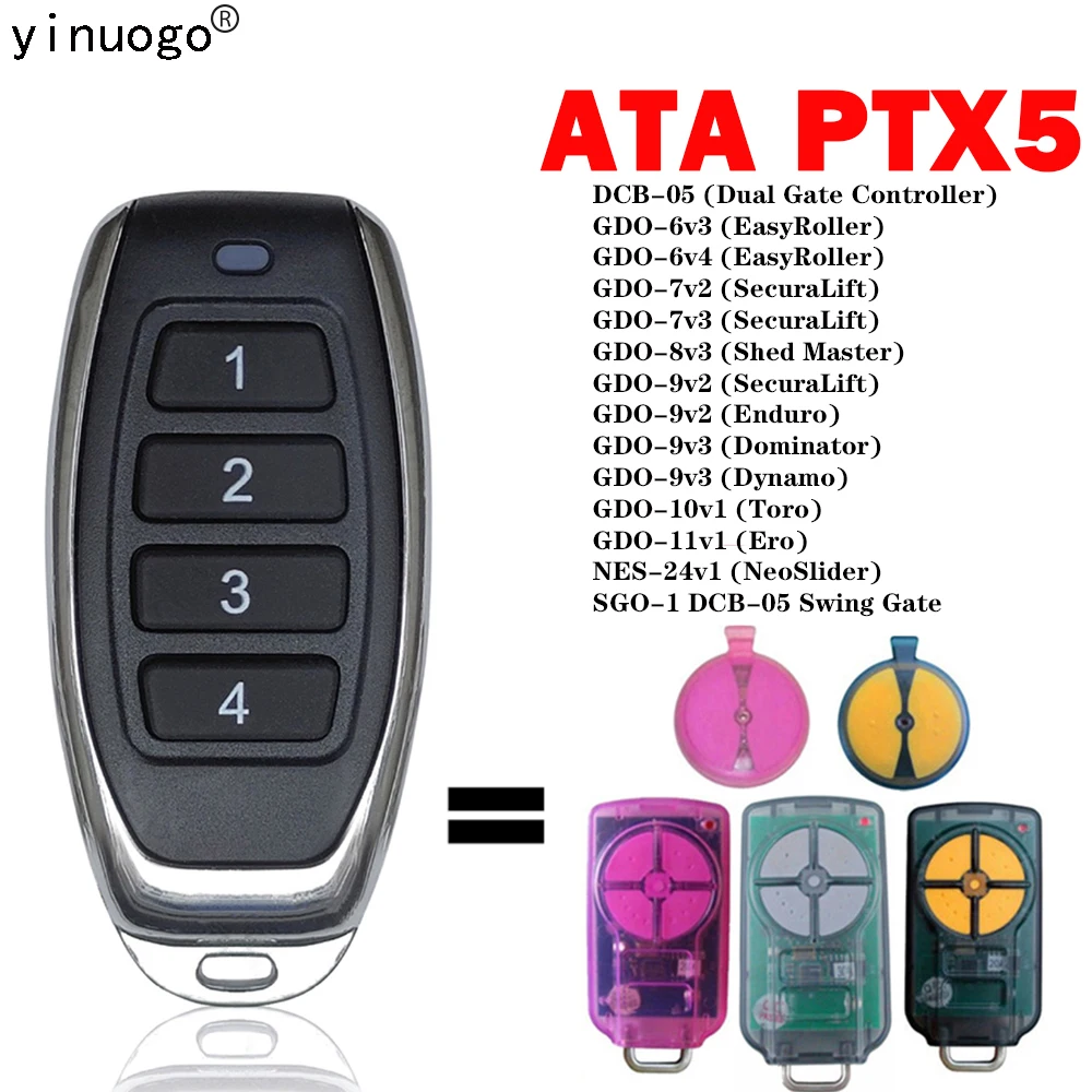 ATA PTX5 PTX 5 Garage Door Remote Control TrioCode GDO PTX 5v1 PTX 5v2 GDO 11v1/6v3/6v4/7v2/7v3 ...