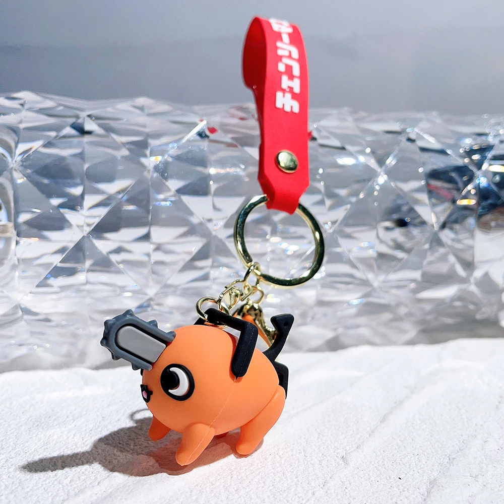 여성을 위한 전기 톱 남자 열쇠 고리 귀여운 만화 실리콘 애니메이션 열쇠 고리 덴지 포키타 인형 펜던트 키 홀더 배낭 쥬얼리 귀여운 만화 실리콘 애니메이션 열쇠 고리