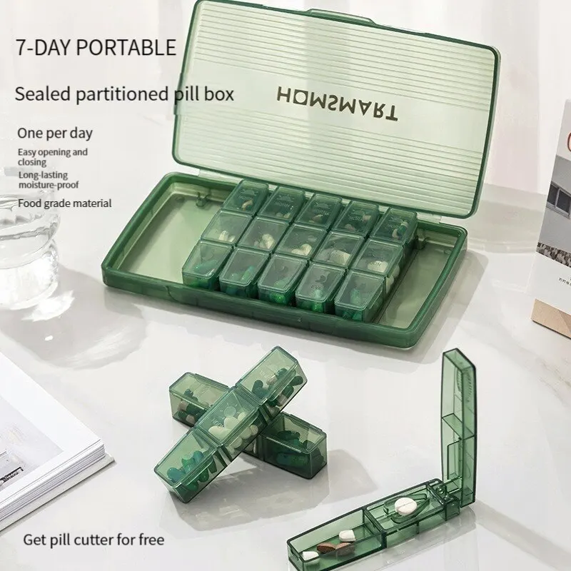 Pill-Compartment-Portable-7-Day-Weekly-Medication-Dispenser-Boxes ...