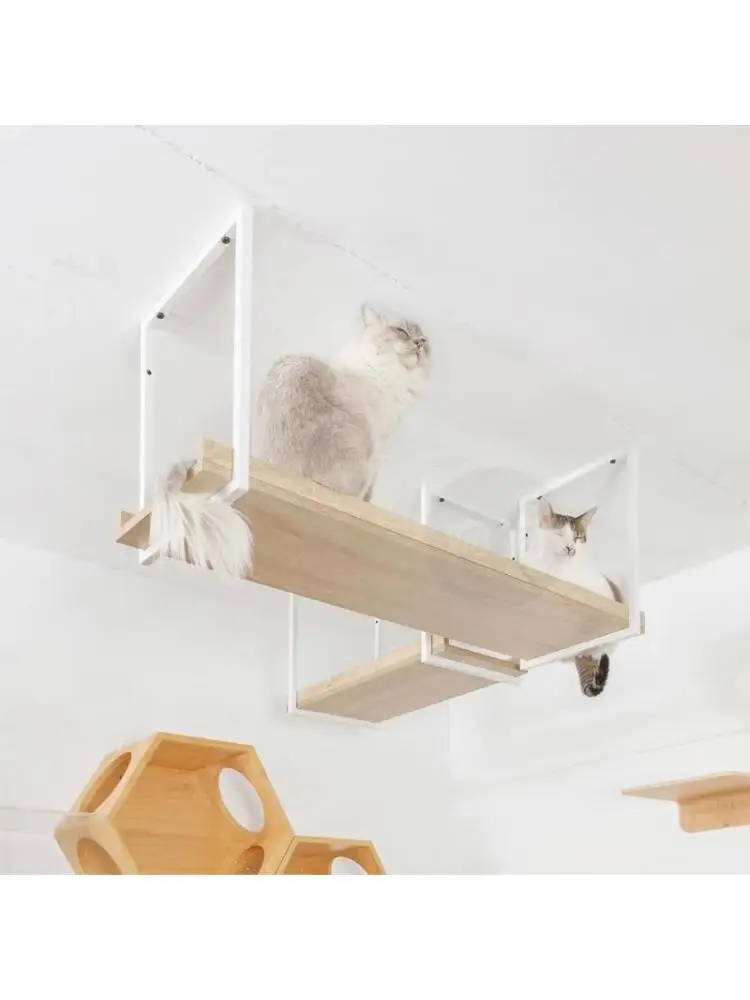 Cat-aerial-walkway-wooden-wall-mounted-cat-jumping-platform-cat ...