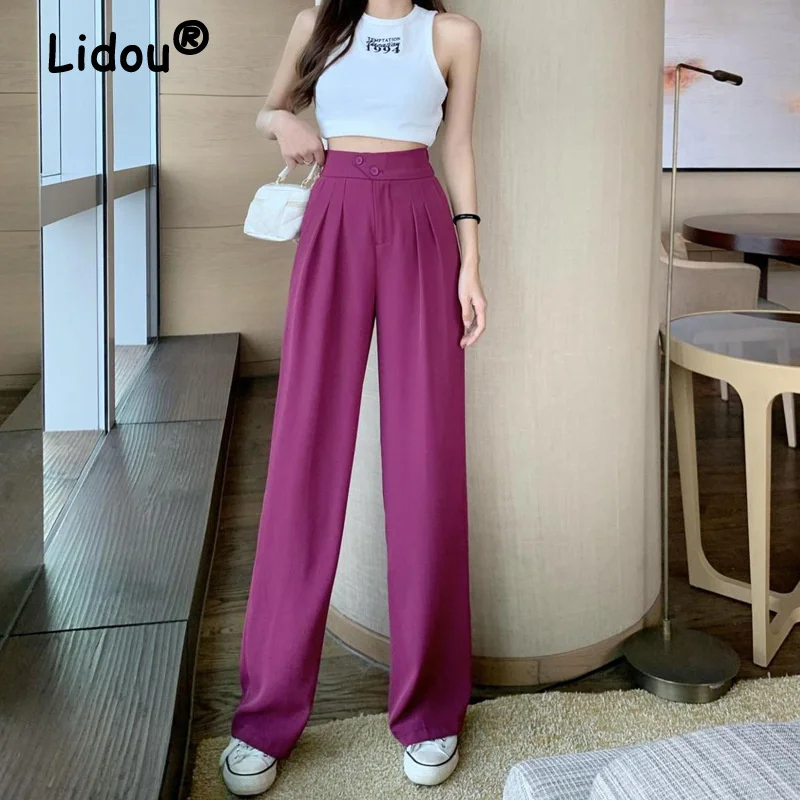 Y2k Pantalones rectos de pierna ancha para mujer, ropa de calle ...