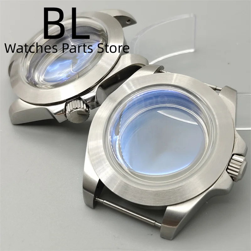 BLIGER-New-40MM-Silver-Brushed-Watch-Case-With-AR-Blue-Domed-Glass ...