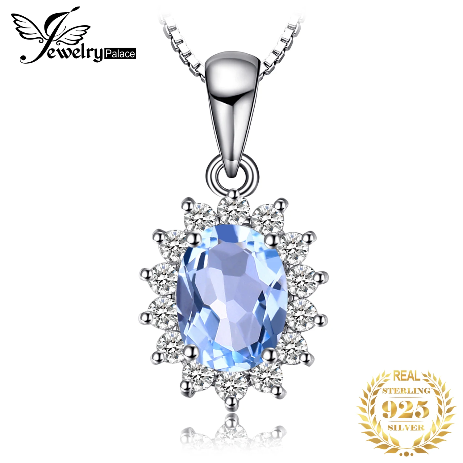 Jewelrypalace-925-Sterling-Silver-Pendant-Necklace-Princesa-Diana-Top-zio-Azul-Natural-Sem ...