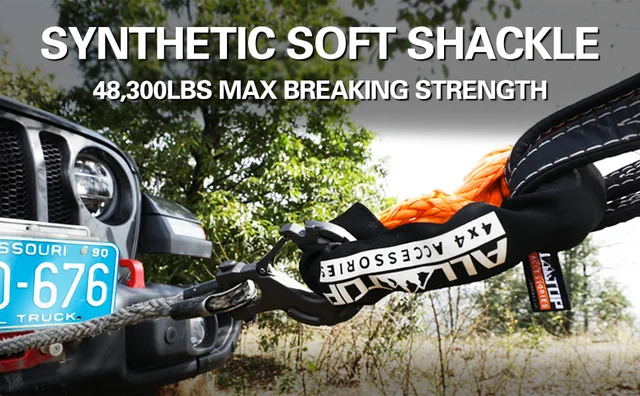 48,000 Lb Recovery Strap 30ft Kinetic (48,000lb) With 2 Soft Shackles ...