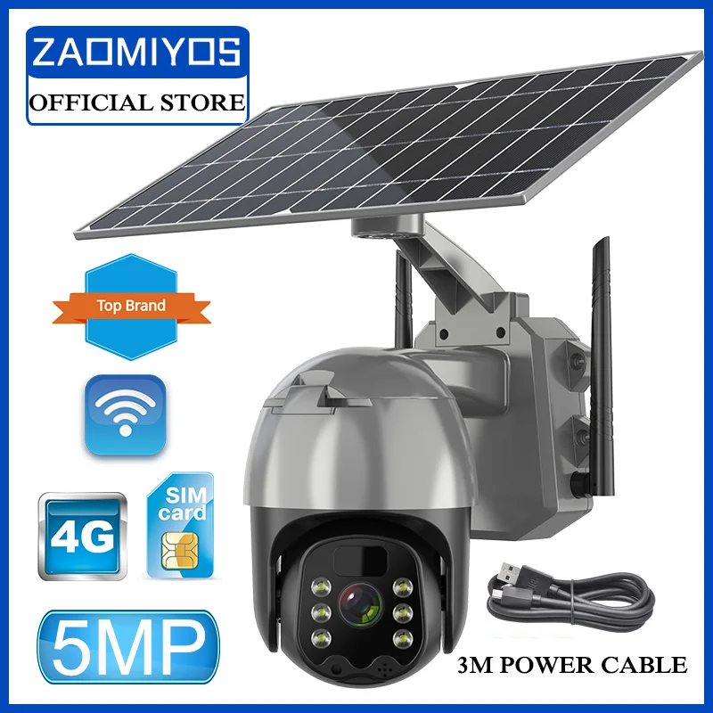 Sim Surveillance Camera Solar | Camera Ip 4g Sim Card Solar - 5mp ...