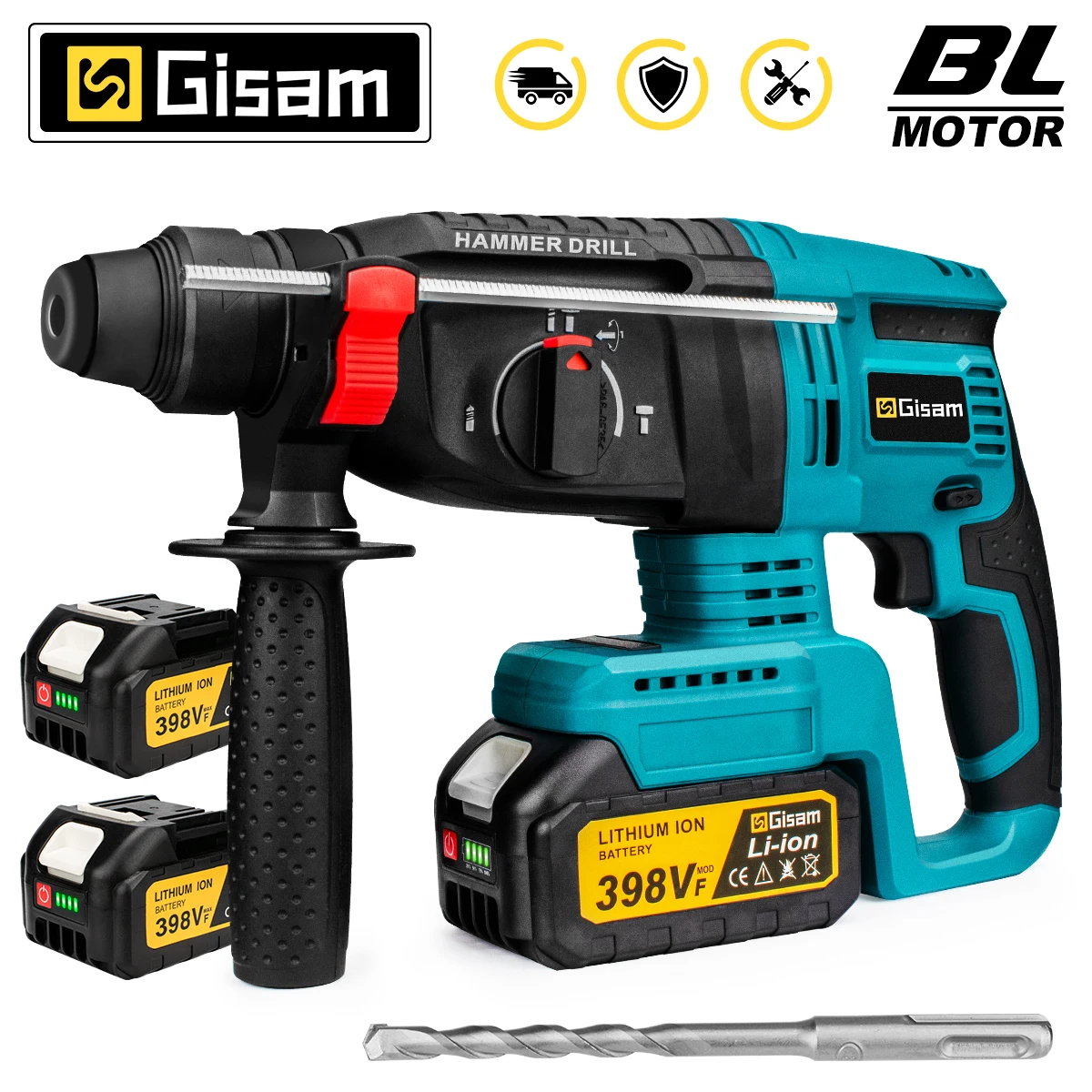 Gisam-26MM-Brushless-Electric-Hammer-Drill-Multifunctional-Cordless ...