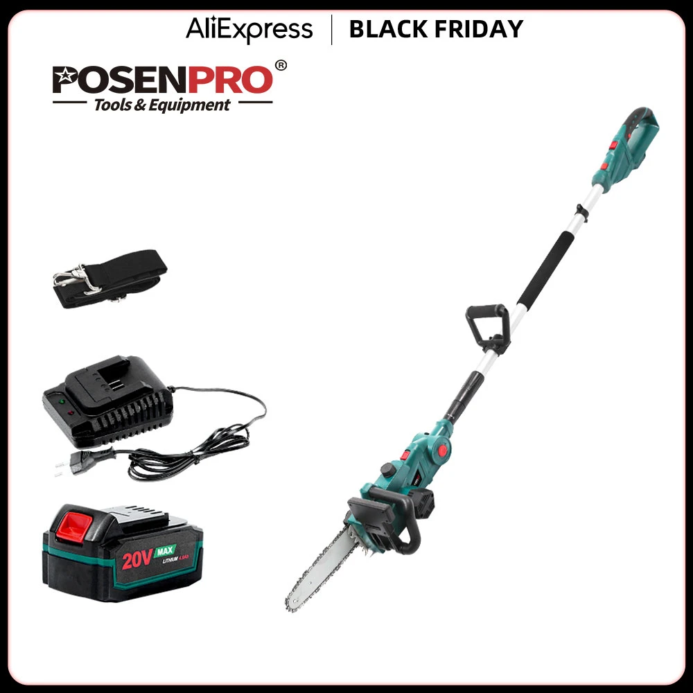 POSENPRO 20V Polo Chain Saw Cordless Chainsaw Wood Cutter Hedge Trimmer ...