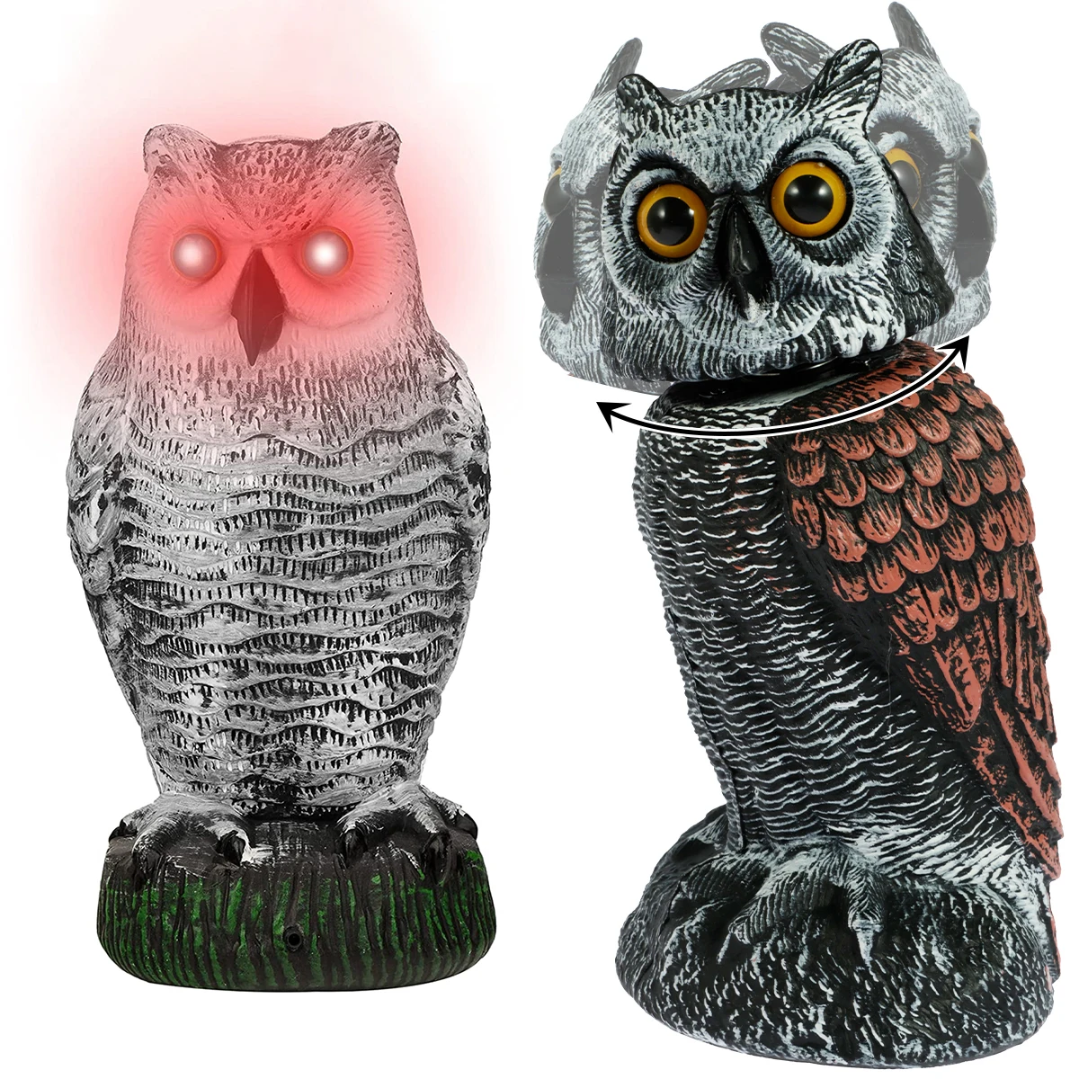 Owl-Decoy-Frightening-Fake-Owl-Scare-Bird-Control-Devices-with-Rotating ...
