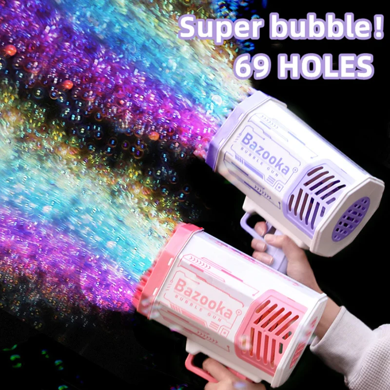Soap-Bubbles-Gun-Rocket-69-Holes-Bubbles-Machine-Gun-Launcher-Automatic ...