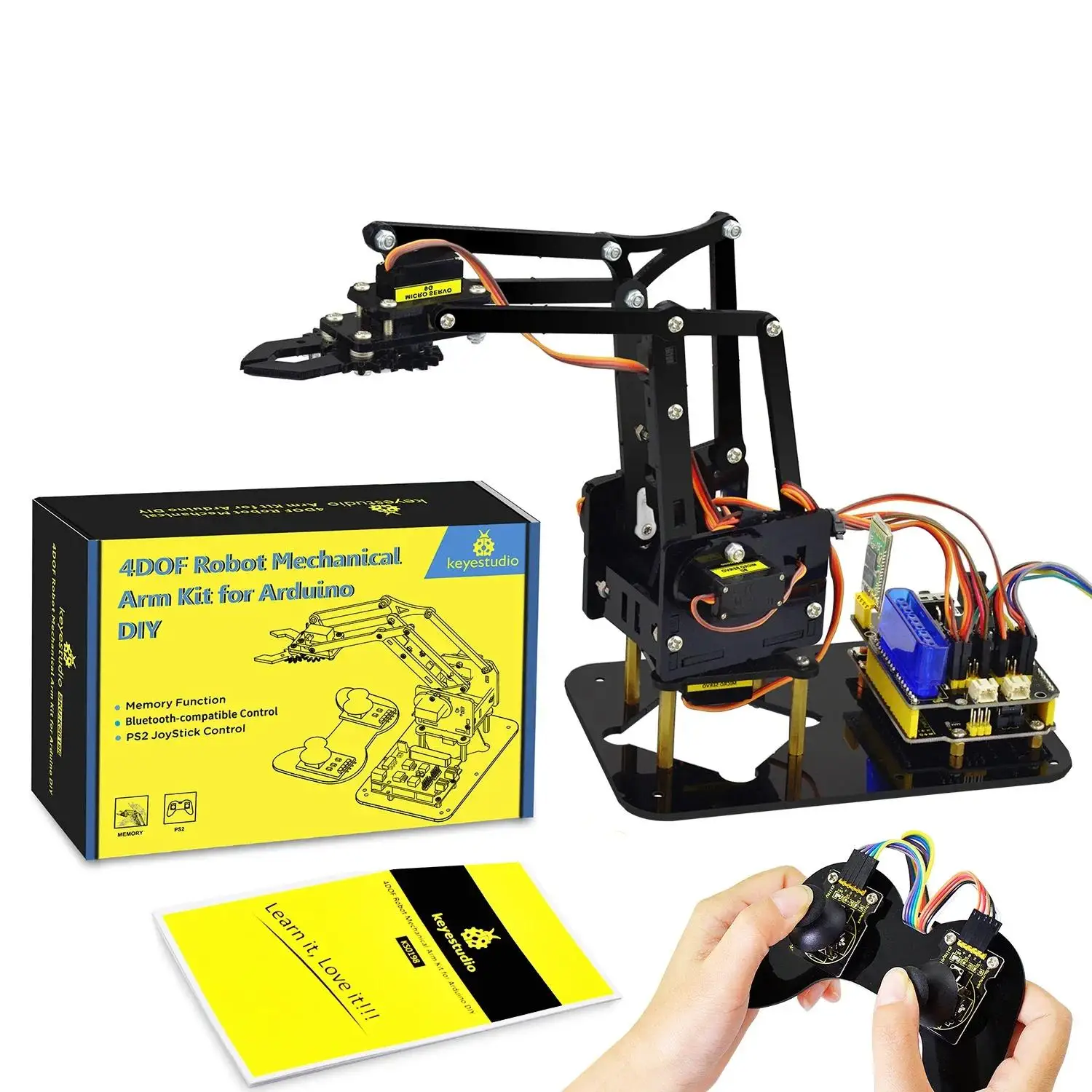 Keyestudio-4DOF-Robot-Arm-Kit-Robot-Pack-Acr-lico-PS2-Brinquedos-Garra ...