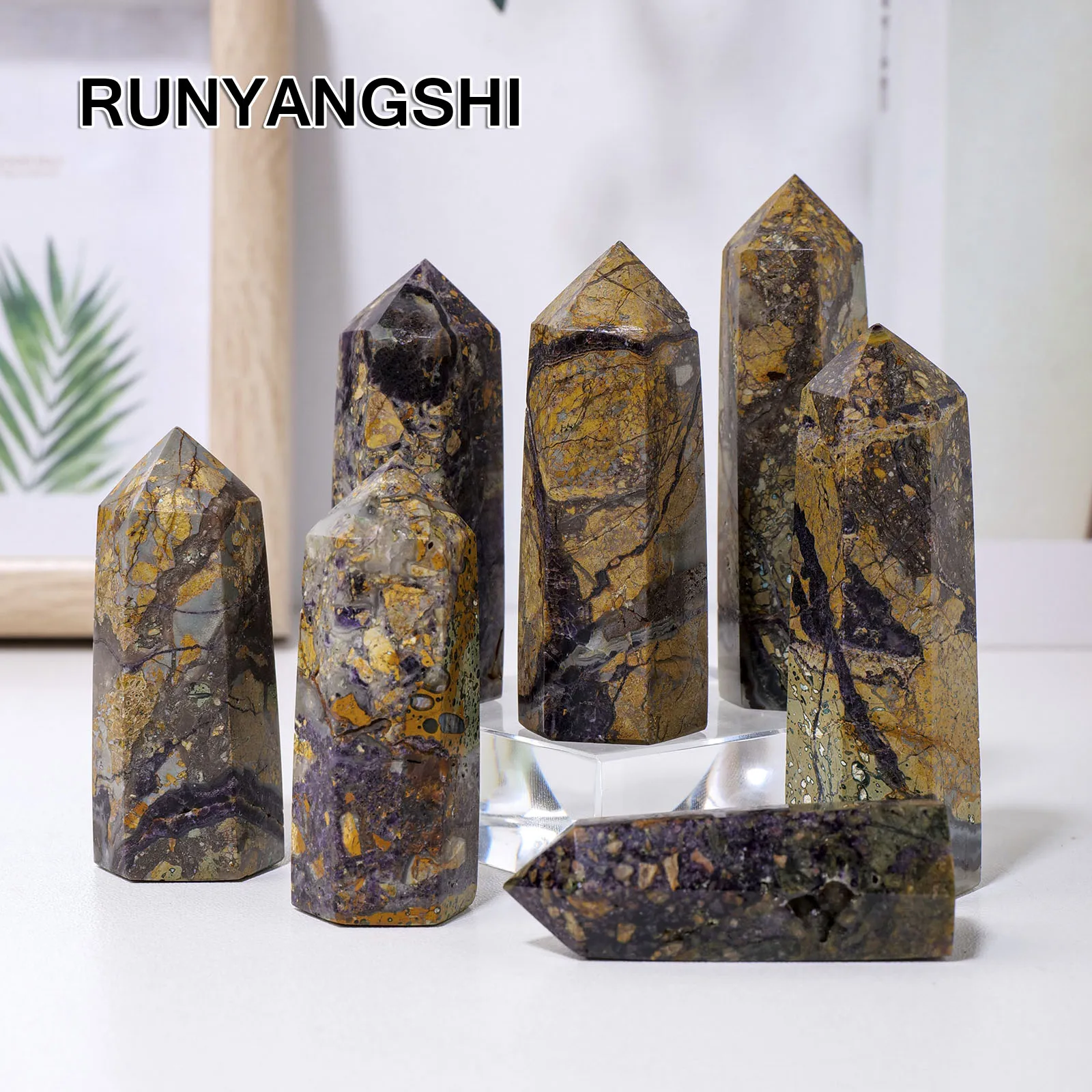 1PC Natural Crystal Wand Point Sugilite Tower Healing Gem Obelisk ...