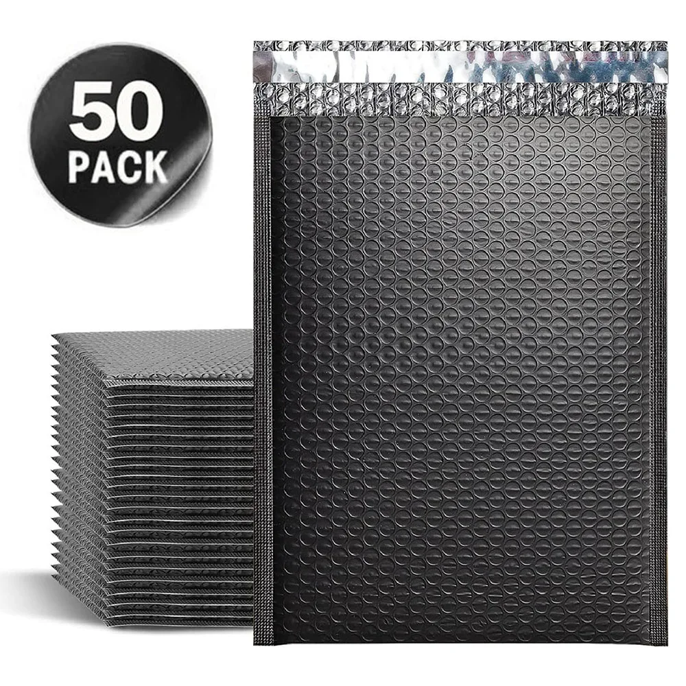 13x18cm-50PCS-Black-Bubble-Mailers-Padded-Poly-Envelopes-Packaging-for ...