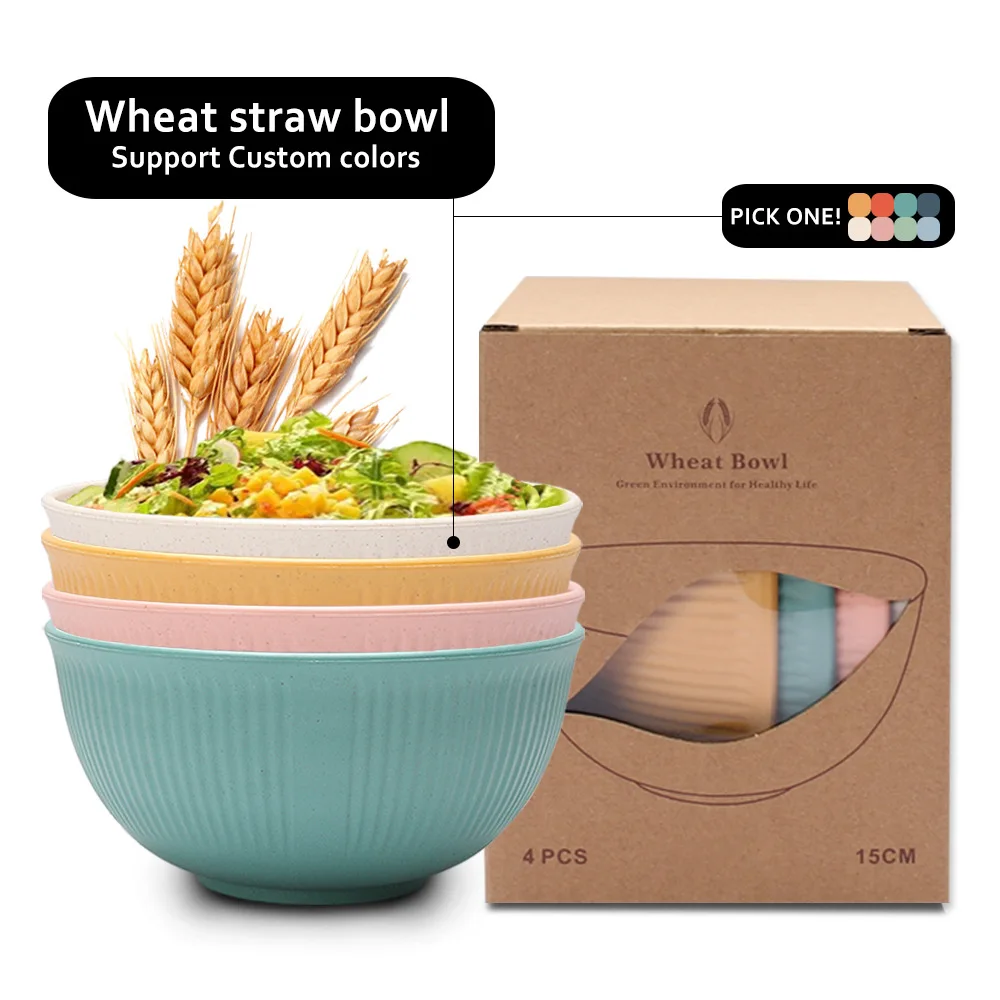 Creative-Wheat-Straw-Rice-Bowl-Household-Rice-Bowl-Vertical-Grain-Ramen ...
