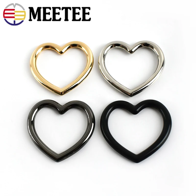 10/30pcs Meetee 28/40mm Alloy Peach Heart Buckle Love Ring Metal ...
