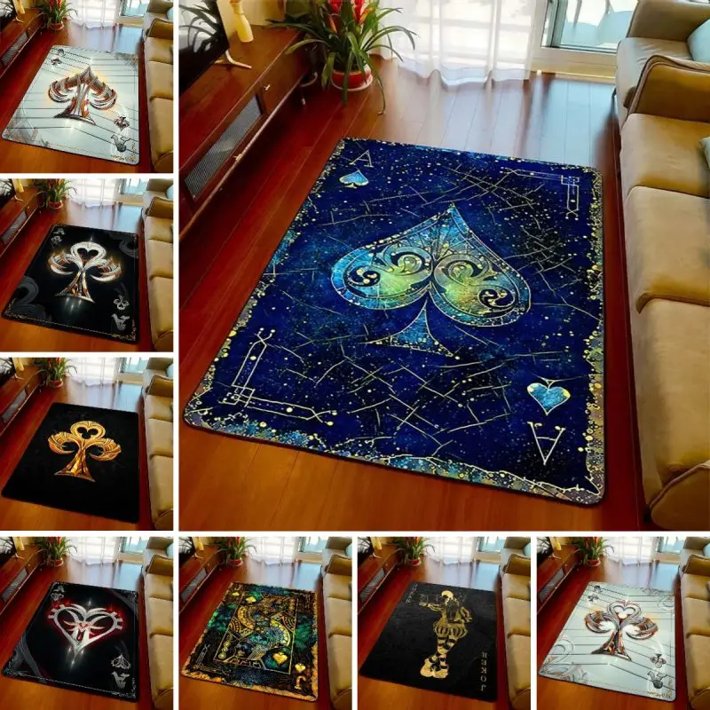 Card-Poker-Carpet-Painting-Spade-Rugs-Washable-Bedroom-Polyester-Non ...