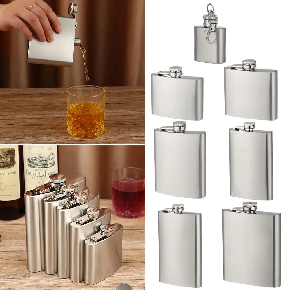 Stainless-Steel-Hip-Flask-Portable-Liquor-Flask-Leakproof-Drinking ...