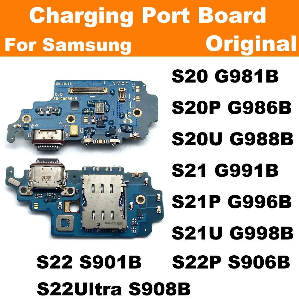 Original Charging Port Dock Connector Board Flex For Samsung S22 S21 ...