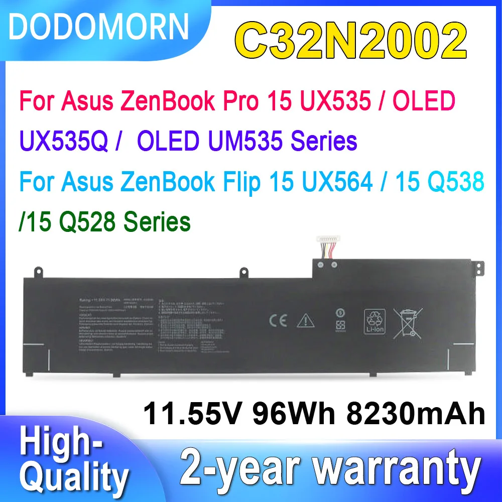 DODOMORN-C32N2002-Battery-For-Asus-ZenBook-Pro-15-OLED-UX535Q-UX535QA ...