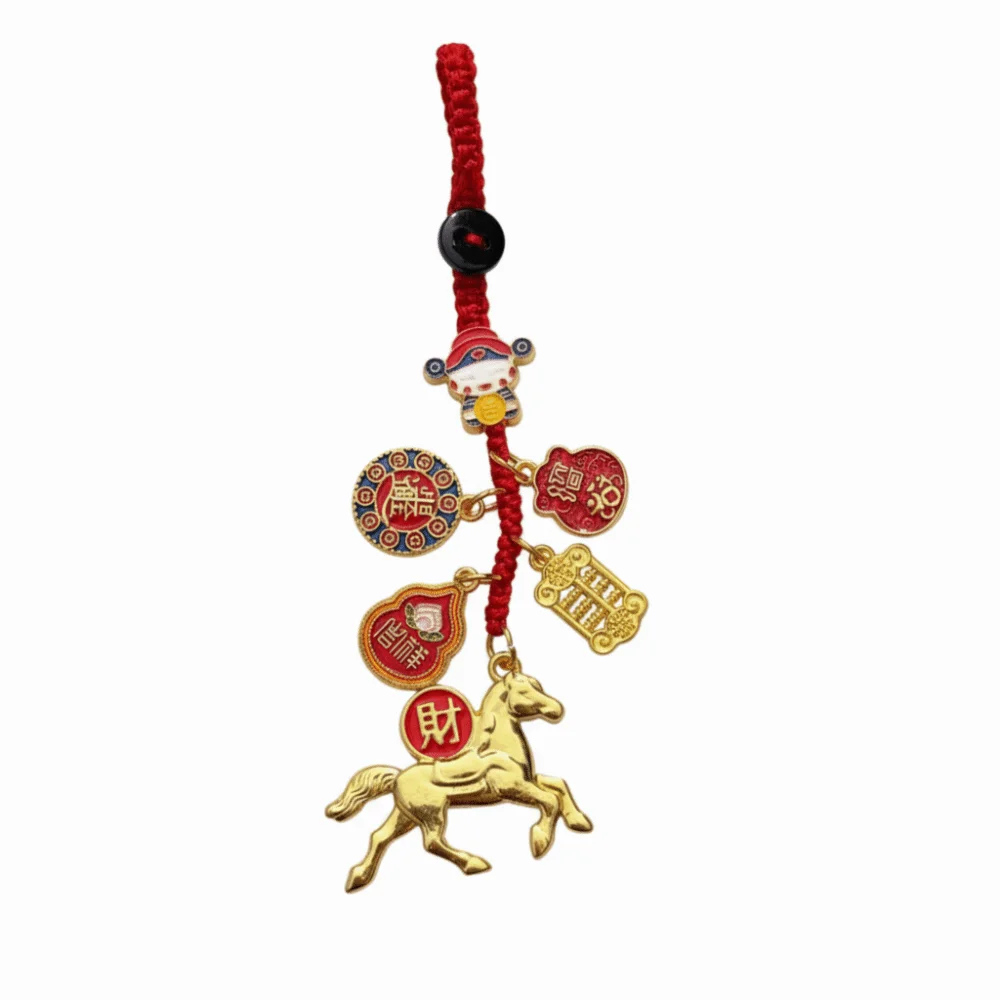 Retro Hand-woven Plutus Lucky Keychain Short Lanyard Chinese Knot ...