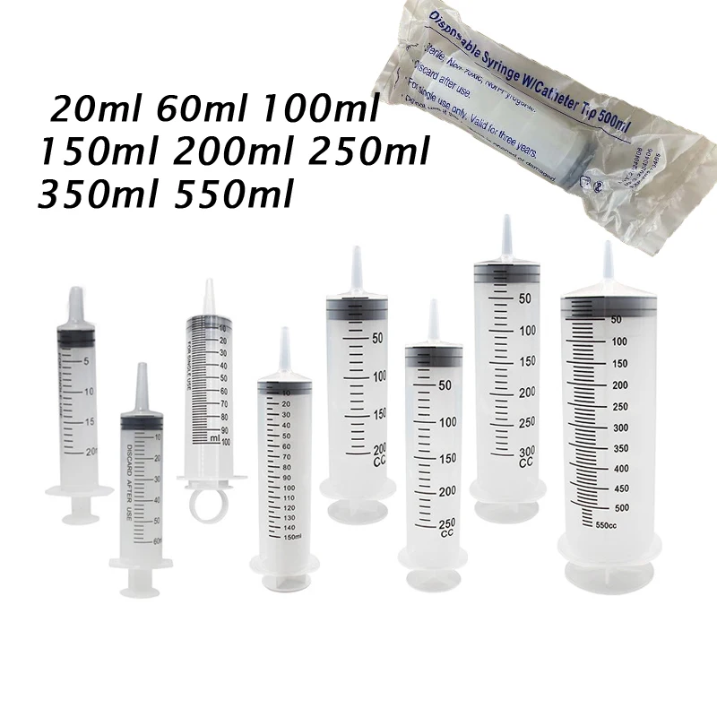 20ml-550ML-Large-Capacity-Syringes-Reusable-Needle-Tube-Barrel-Oil ...