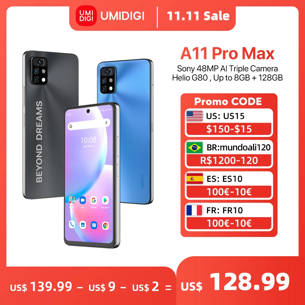 UMIDIGI teléfono inteligente A11 Pro Max versión Global, Smartphone con ...