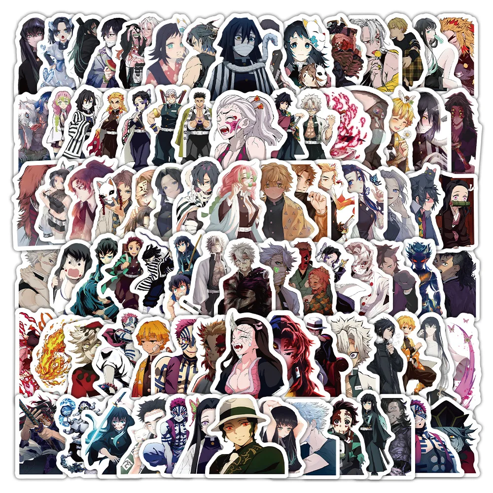 10-30-50-100PCS-Anime-Demon-Slayer-Cartoon-Stickers-Funny-Graffiti ...