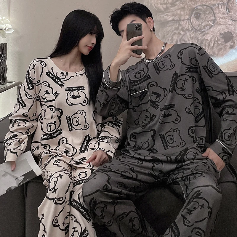 Conjunto de pijama de talla grande para parejas, ropa de dormir de ...