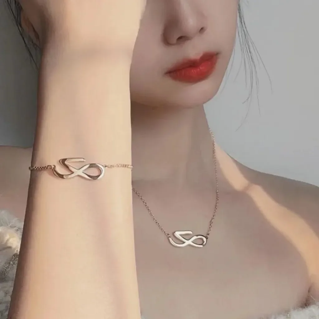 Kpop-Idol-JK-Golden-Logo-Necklace-Bracelet-Korean-Fashion-Accessories ...