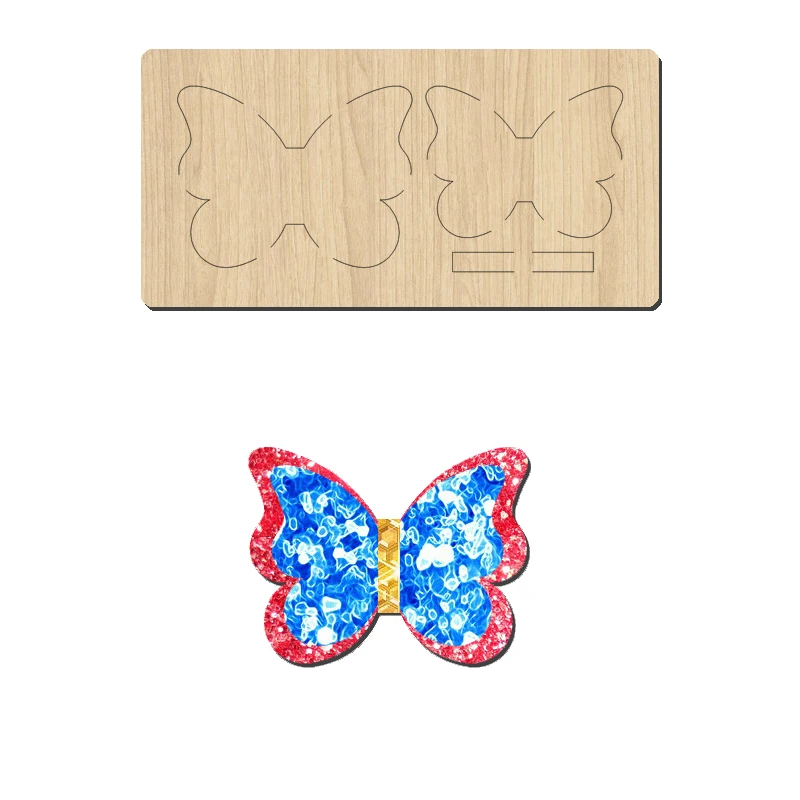BC122-Double-Layer-Butterfly-Shaped-Wooden-Cutting-Die-Suitable-For ...