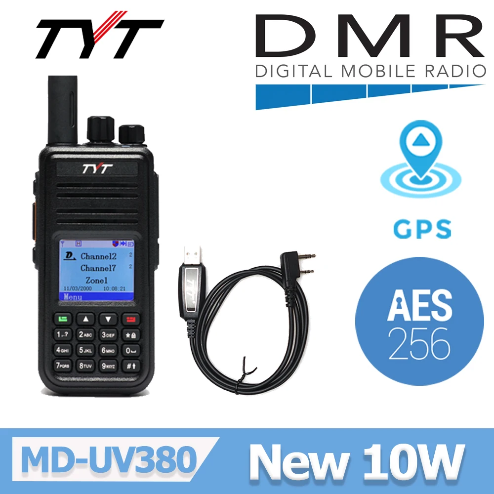 TYT-New-MD-UV380-10W-Digital-Encrypted-GPS-Walkie-Talkie-Dual-Band-136 ...