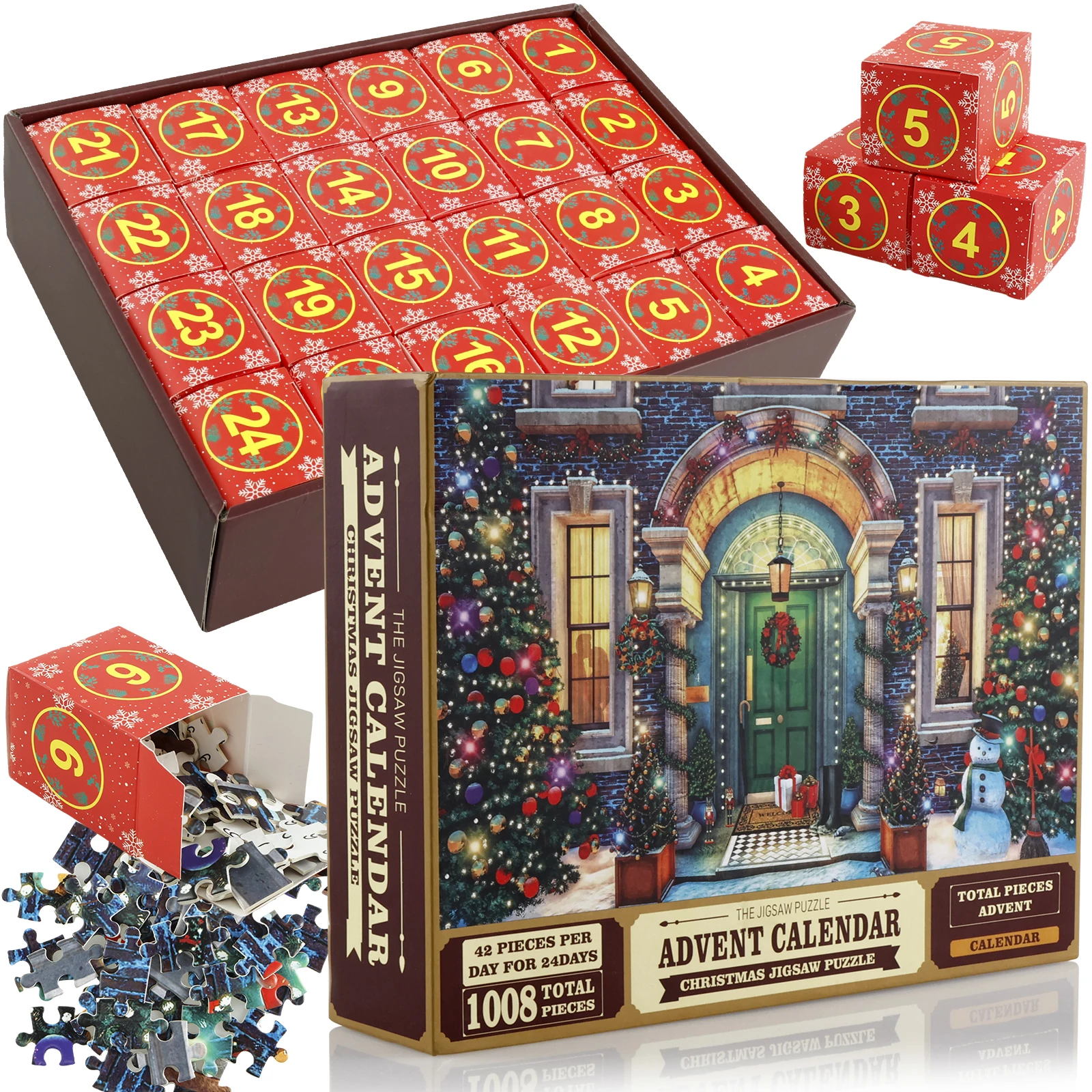 1008Pcs 2024 Advent Calendar Christmas Jigsaw Puzzles Surprise ...