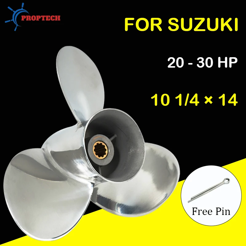 Outboard Propeller For Suzuki 20-30hp 10 1/4*14 Boat Motor Stainless ...