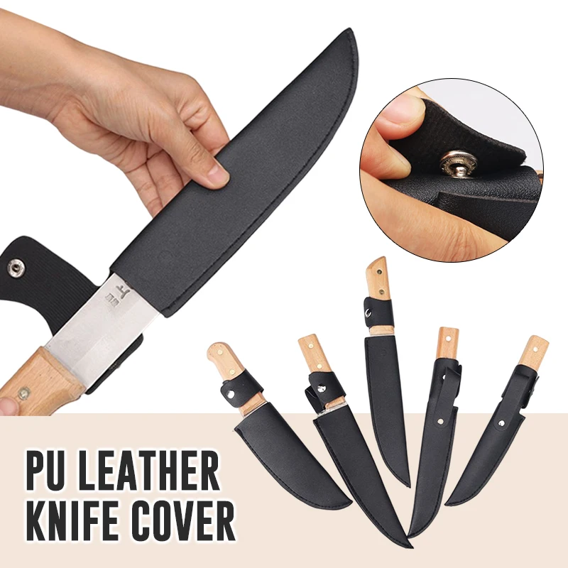 Outdoor-Kitchen-Knife-Sheath-Leather-Knife-Cover-Protector-W-Waist-Belt ...