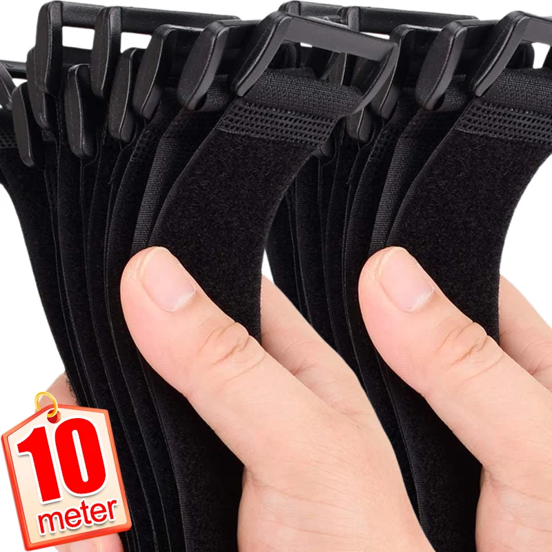 10-5M-Reusable-Nylon-Hook-Loop-Cable-Ties-Freely-Cut-Lengths-Self ...