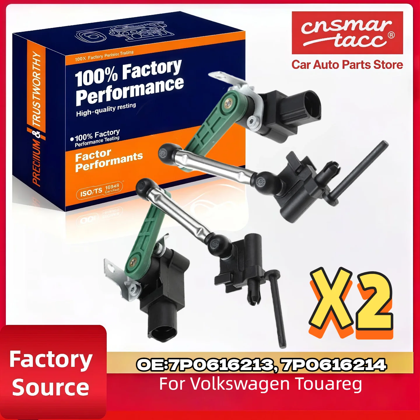 for Volkswagen Touareg Front Left Right Air Suspension Level Sensor Set ...