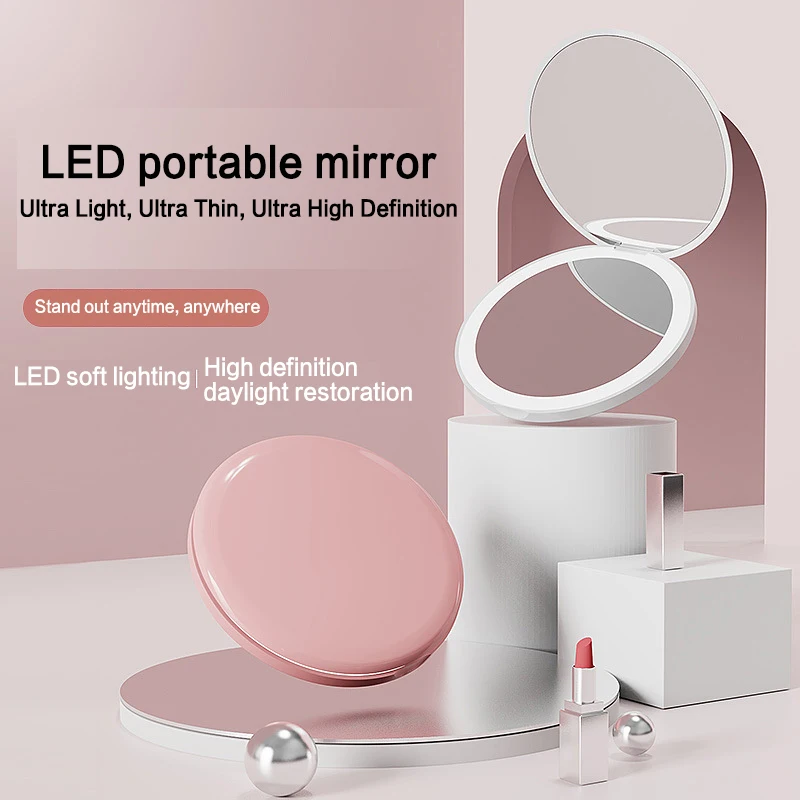 Personalized-Small-LED-Light-Cosmetic-Portable-Folding-Makeup-Compact ...