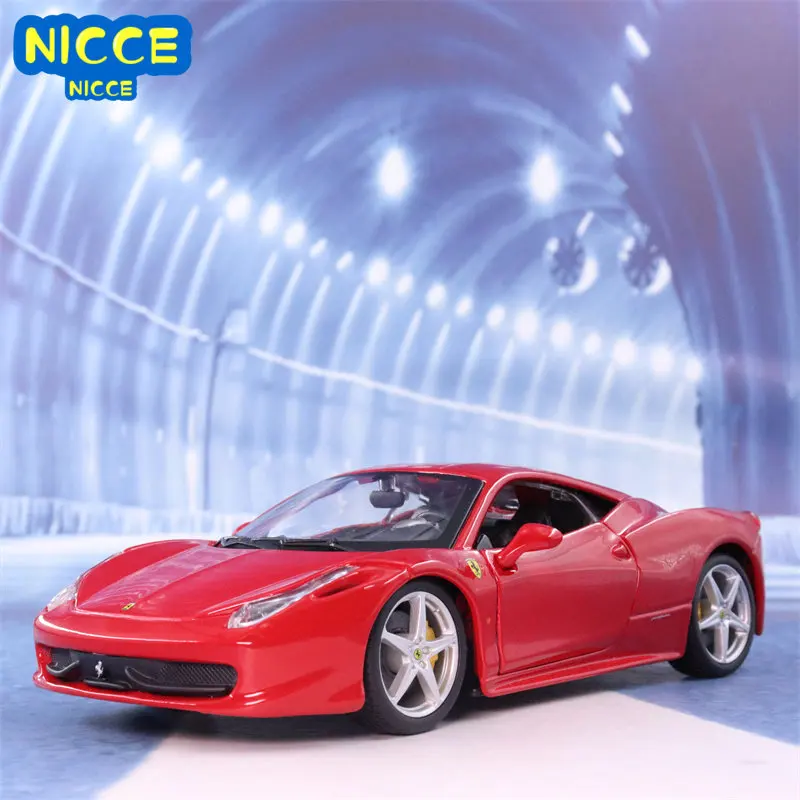 Bburago 1:24 FERRARI 458 ITALIA Alloy Model Car Static Metal Model Vehicles For Collectibles ...