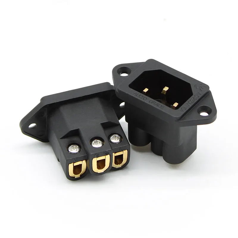 2pcs-Furutech-Pure-Transmission-Gold-Plated-IEC-Inlet-Power-Socket-AC ...
